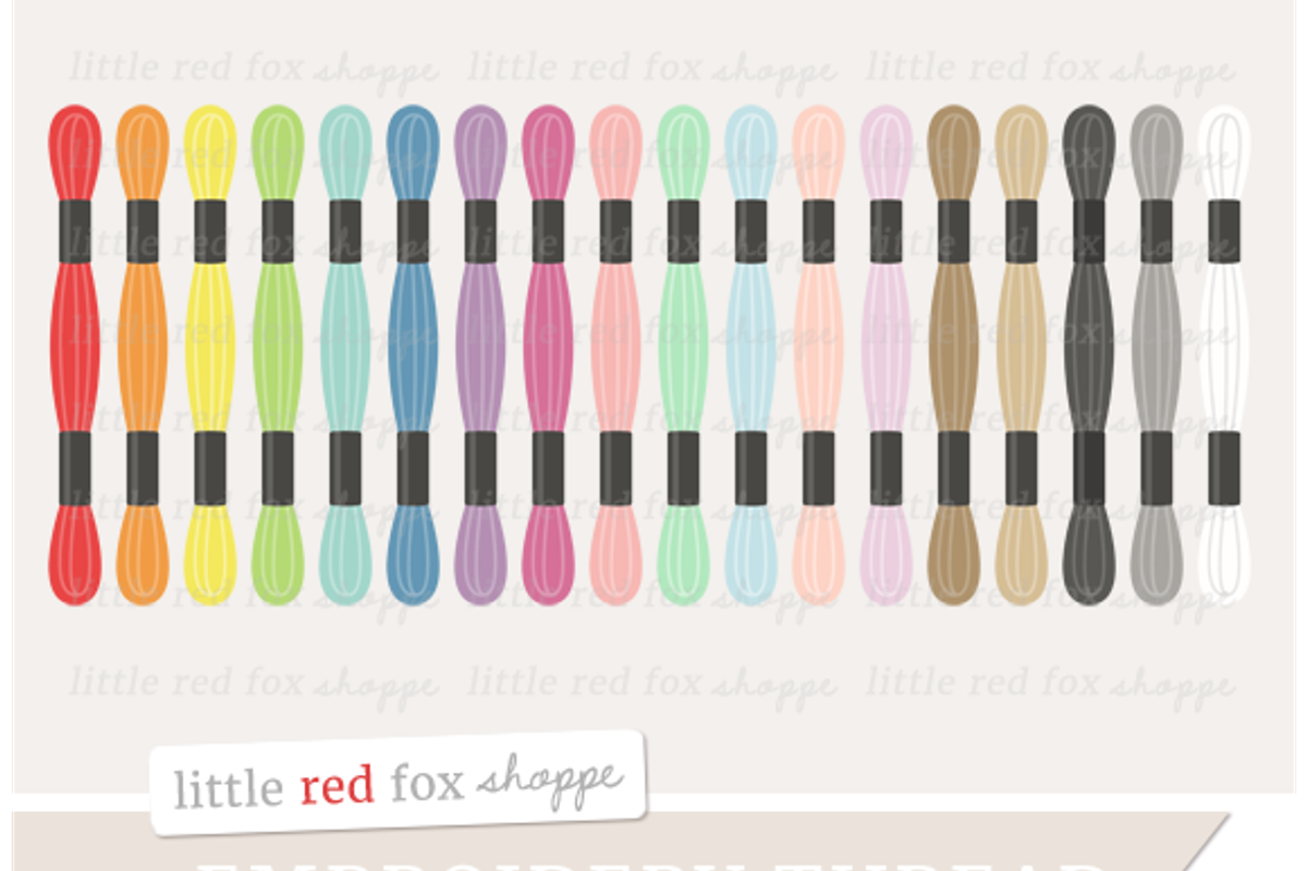 Embroidery Thread Clipart, an Illustration by Little Red Fox Shoppe