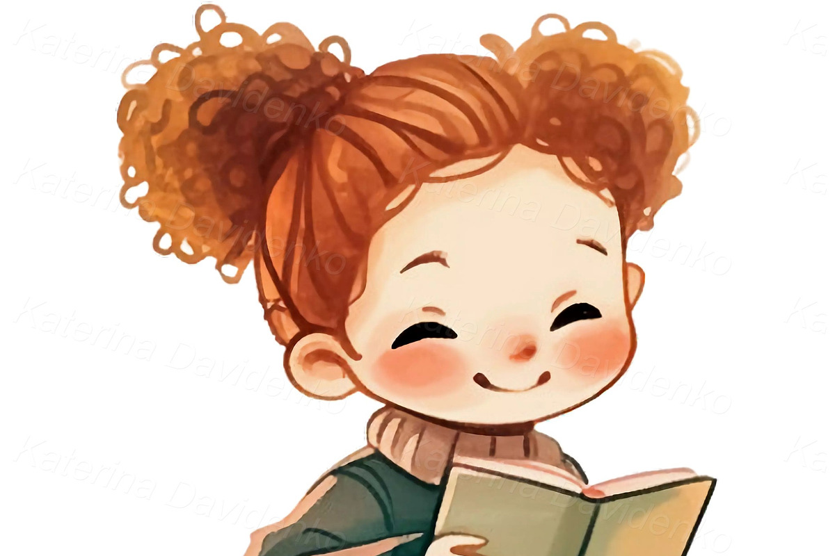 Girl faces with different emotions, a Person Illustration by Bubert Art