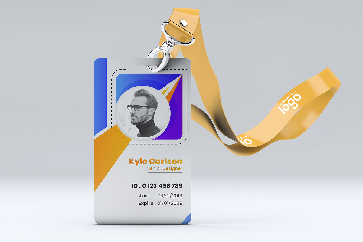 Colorful Id Card Design Template, a Stationery Template by ZAAS