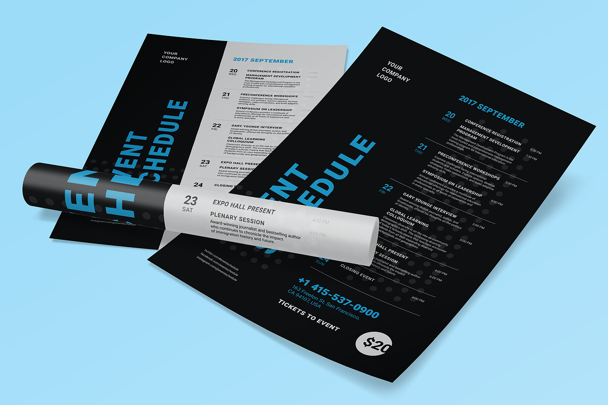 Schedule Event Poster Template, a Flyer Template by Danil Polshin
