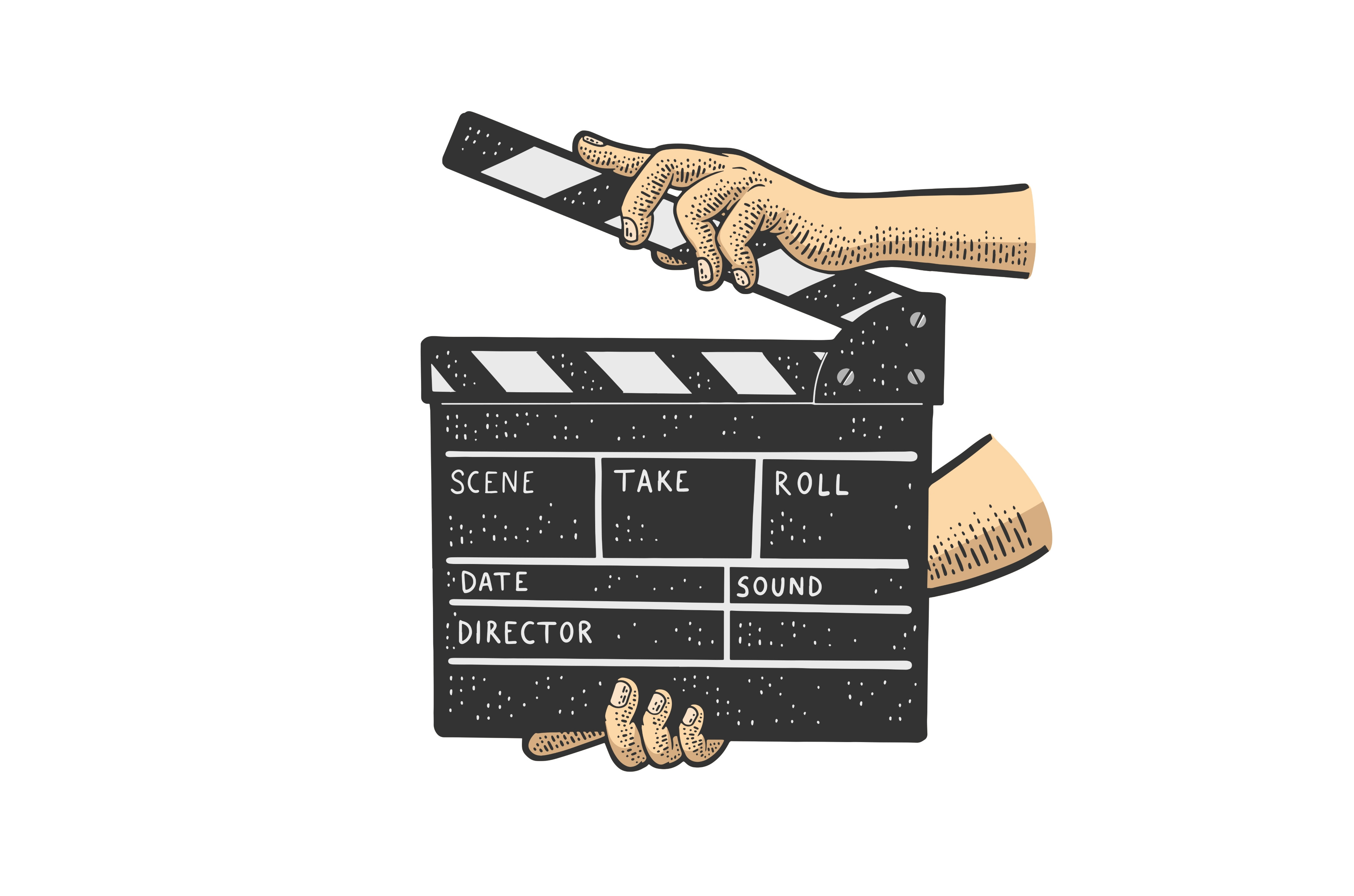 Movie clapperboard sketch vector, an Object Graphic by AlexArt