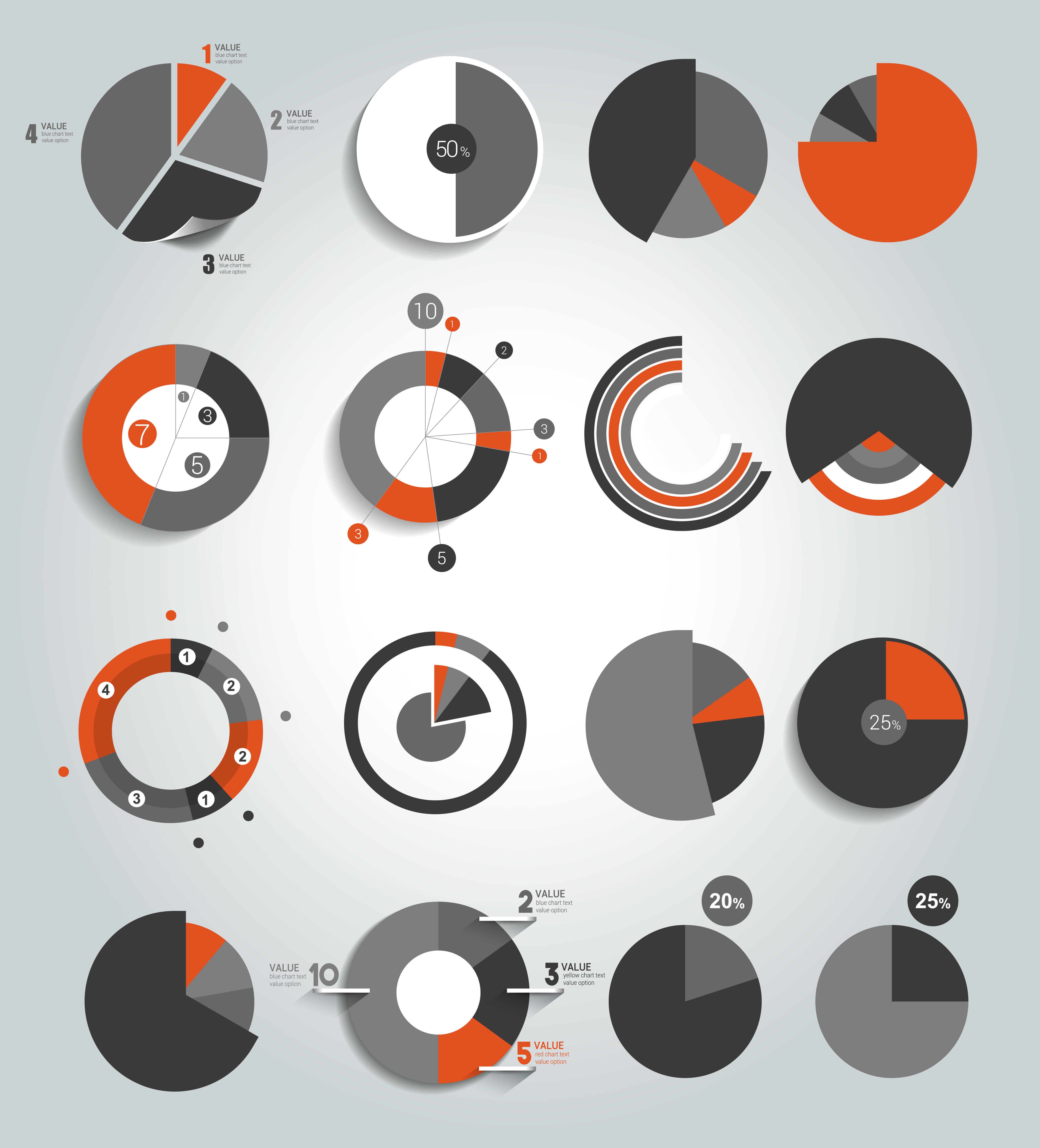 Big set of round, circle chart., a Graphic by VectorAN | Creative Market
