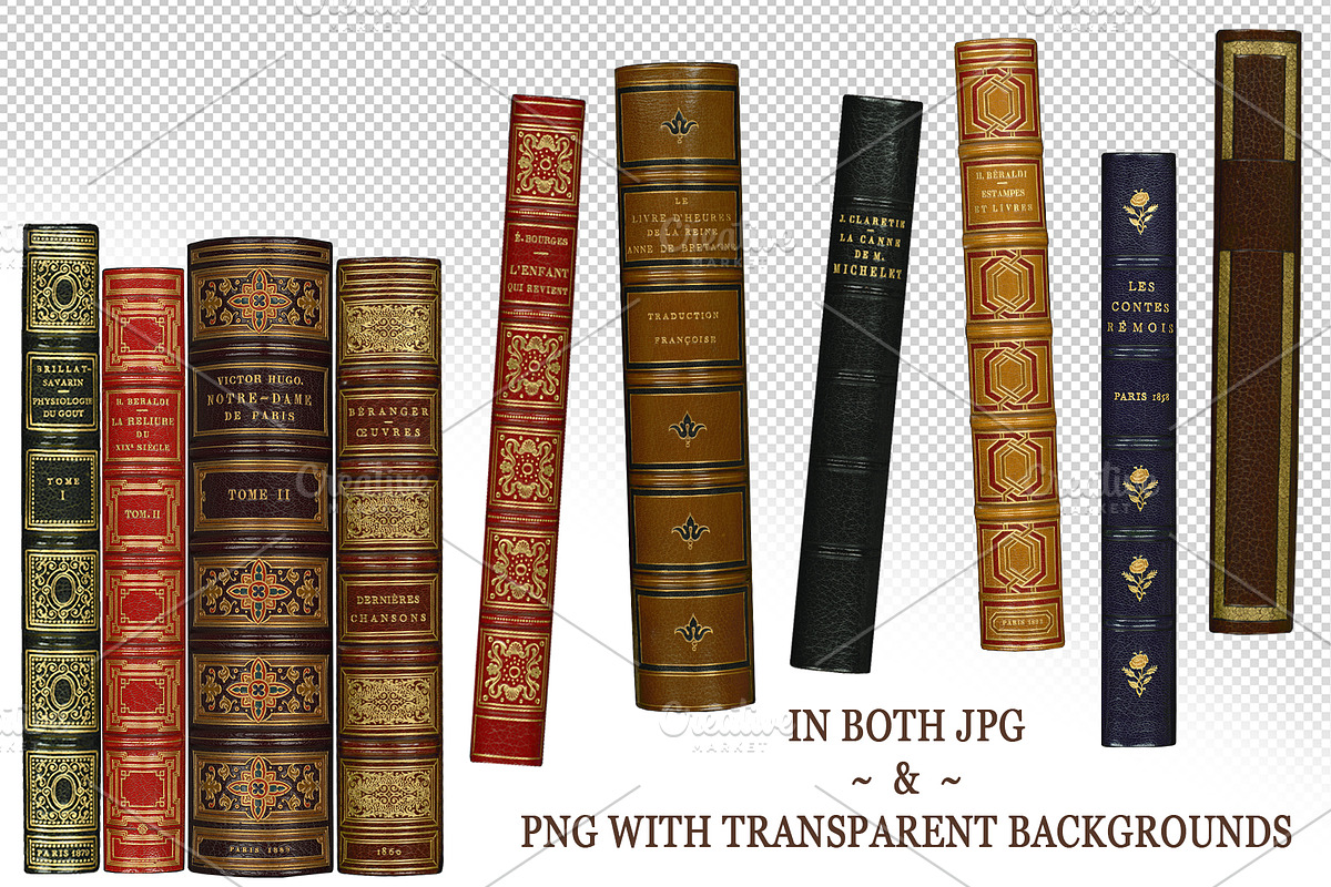 Antique Book Spines, a Texture Graphic by Blue Line Design
