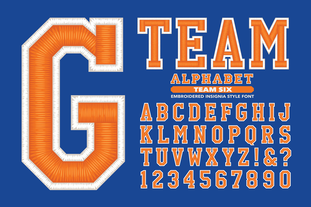 Embroidered Sports Vector Alphabet, an Object Graphic by Mysterylab Designs