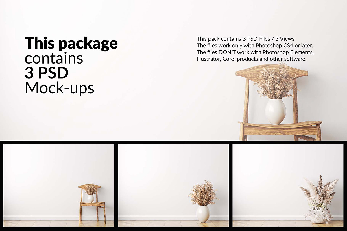 Boho Style Wallpaper Mockup Set, a Household Mockup by mock-ups