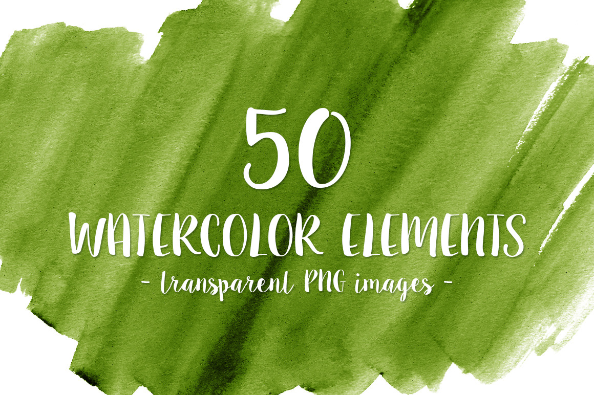 50 Green Watercolor Shapes, a Background Graphic by DESIGN BY nube