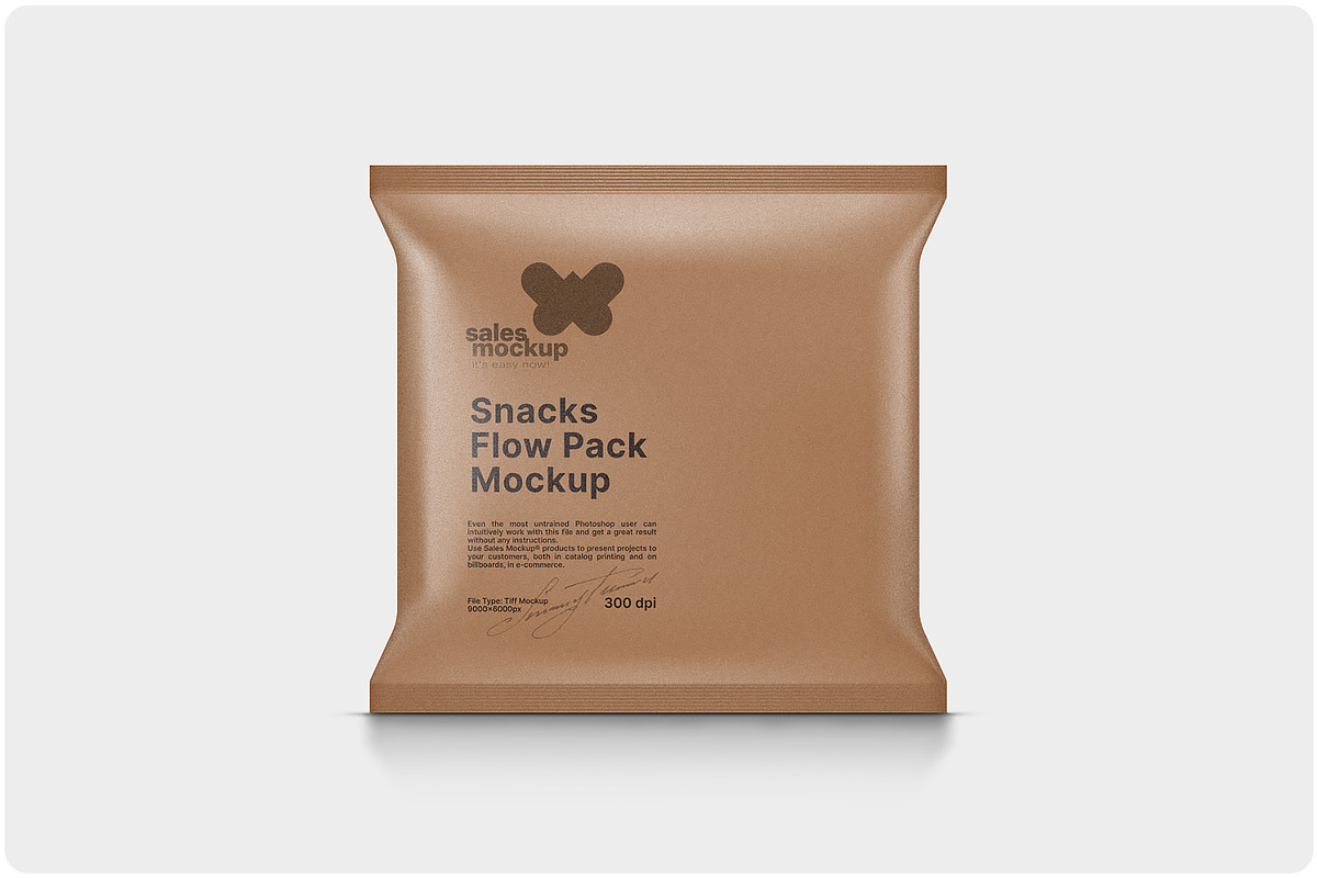 Kraft Snacks Flow Pack Mockup, a Packaging Mockup by Reformer Mockup