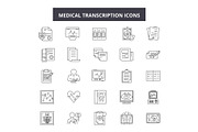 Medical transcription line icons, an Outline Icon by urban icon