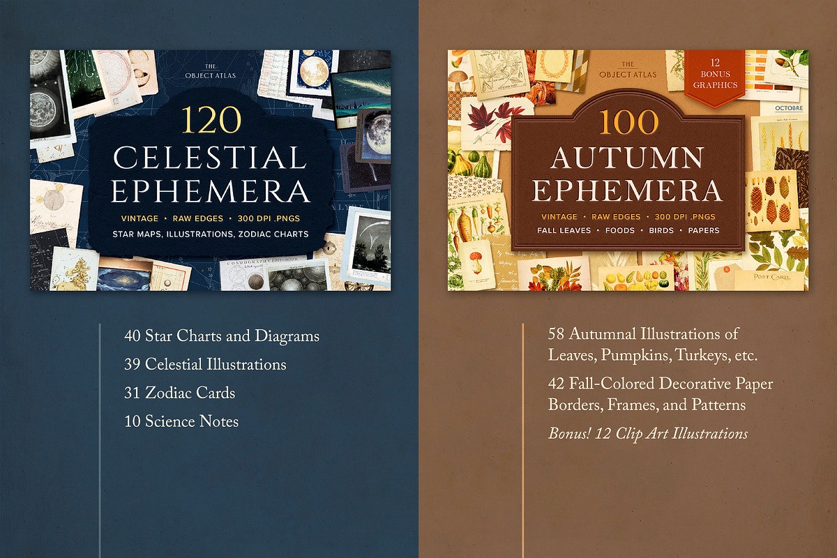 BUNDLE: 750 Vintage Ephemera 6-in-1, an Object Graphic by The Object Atlas