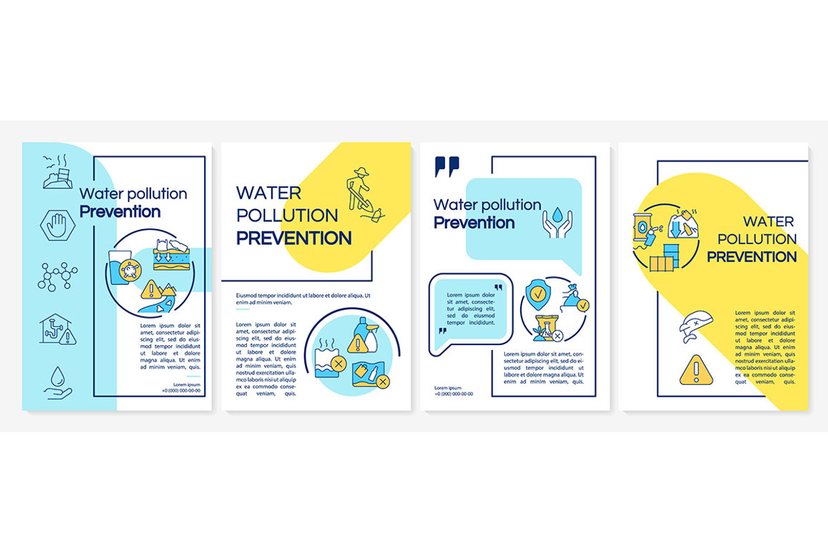 Reducing water pollution, a Brochure Template by IMG visuals icons