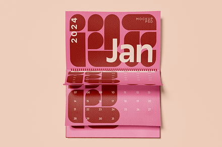 Wall Hanging Spiral Calendar Mockup, an Advertising Mockup by SD Mockup