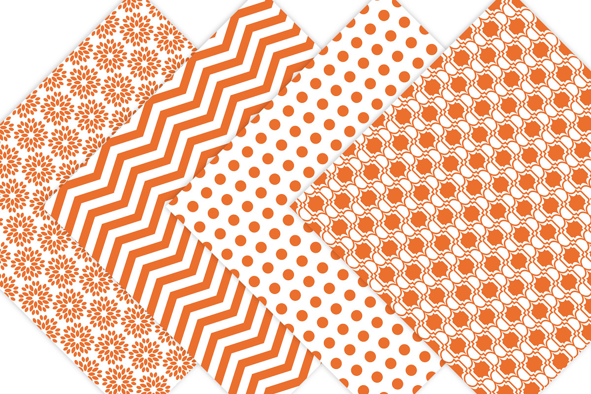 Orange Digital Paper, a Pattern Graphic by Leska's Digitals