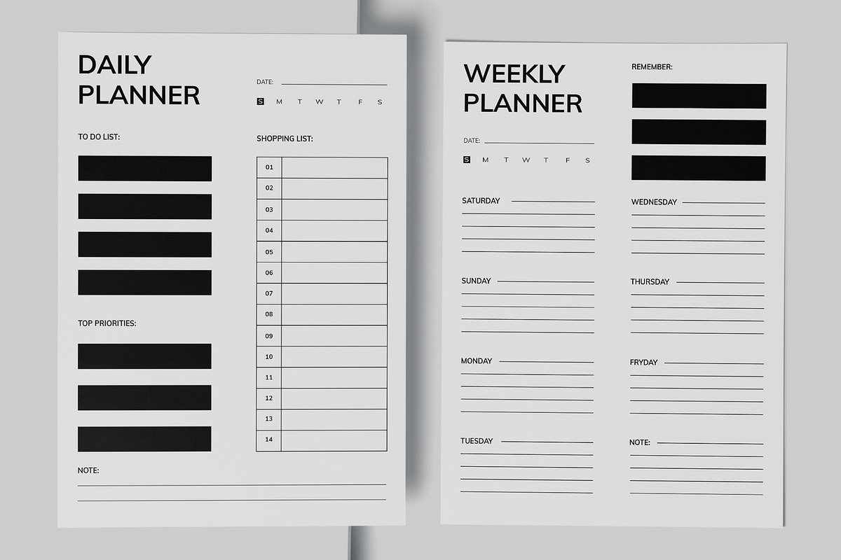 Daily And Weekly Planner Template