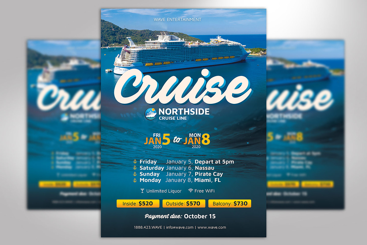 Cruise Flyer Photoshop Template, a Flyer Template by Godserv Designs