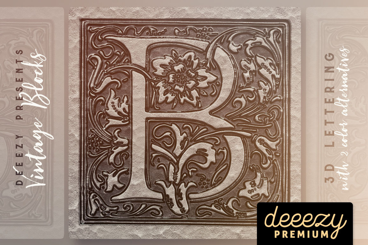 Vintage Blocks – 3D Lettering, a Graphic by Deeezy
