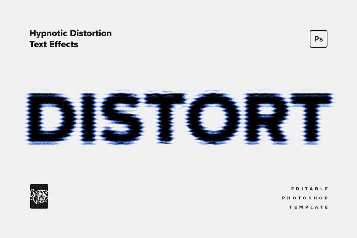 Hypnotic Distortion Text Effects, a Layer Style Add-On by Creative Veila