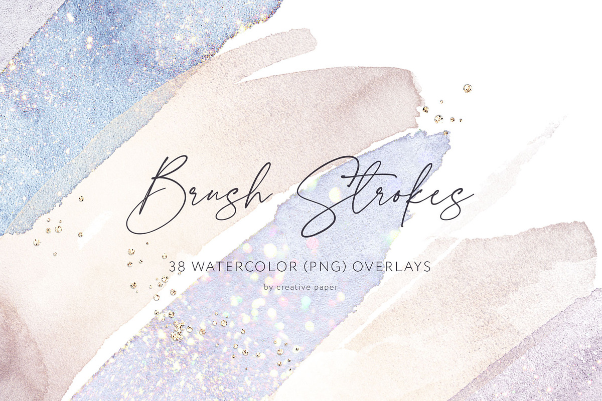 Gold Glitter Watercolor Brush Stroke, an Object Graphic by by creative ...