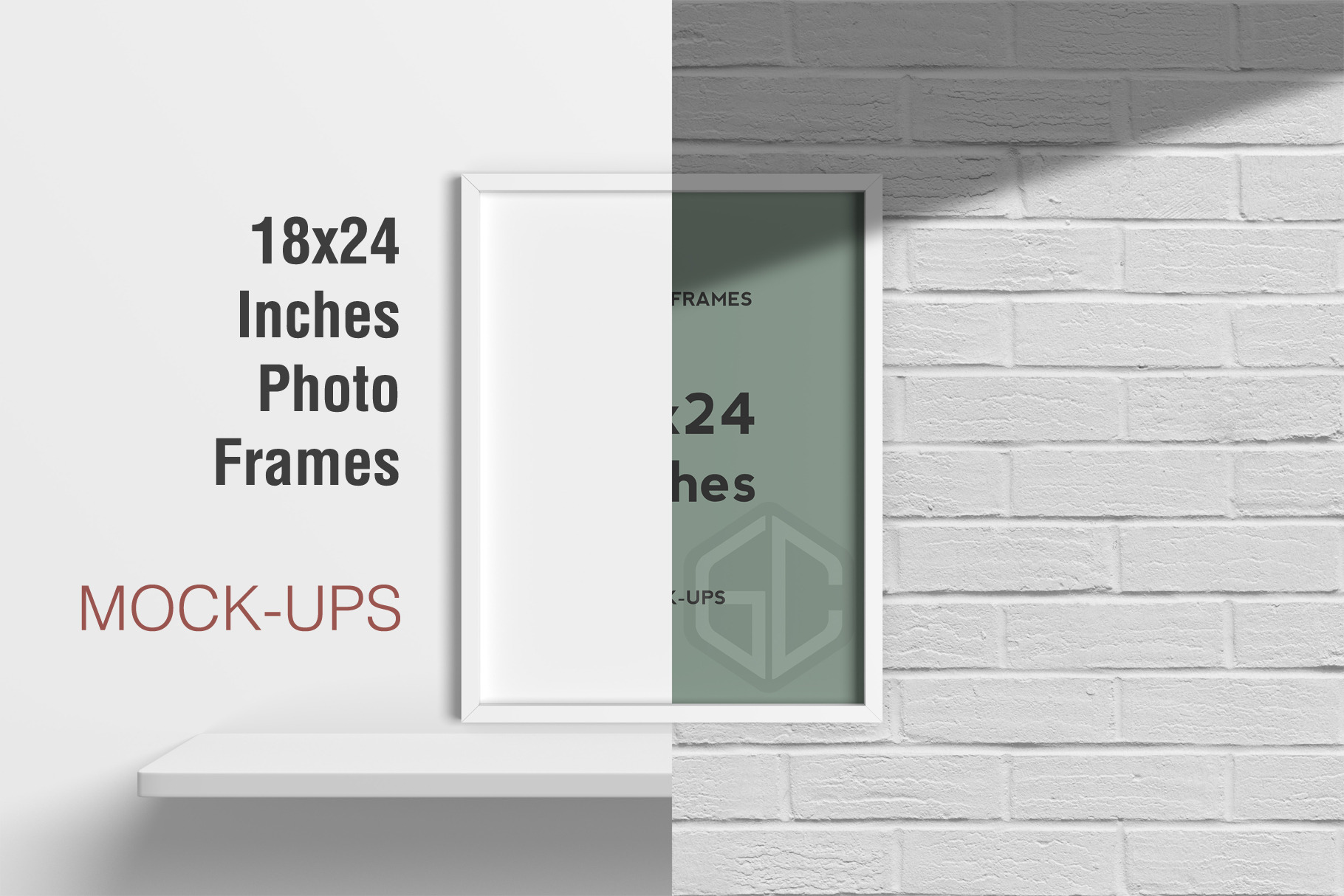 18x24 Inches Frames Mockup, a Print Template by graphiccrew