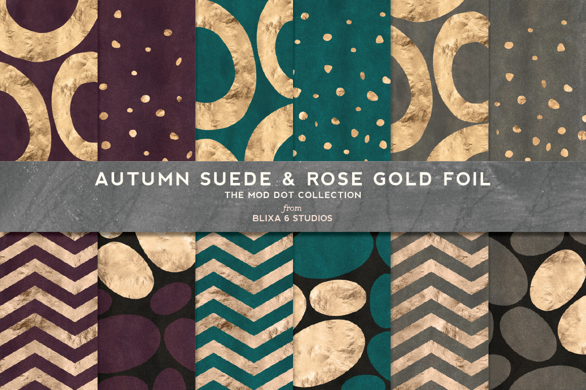 Autumn Suede & Rose Gold Foil, a Pattern Graphic by Blixa 6 Studios
