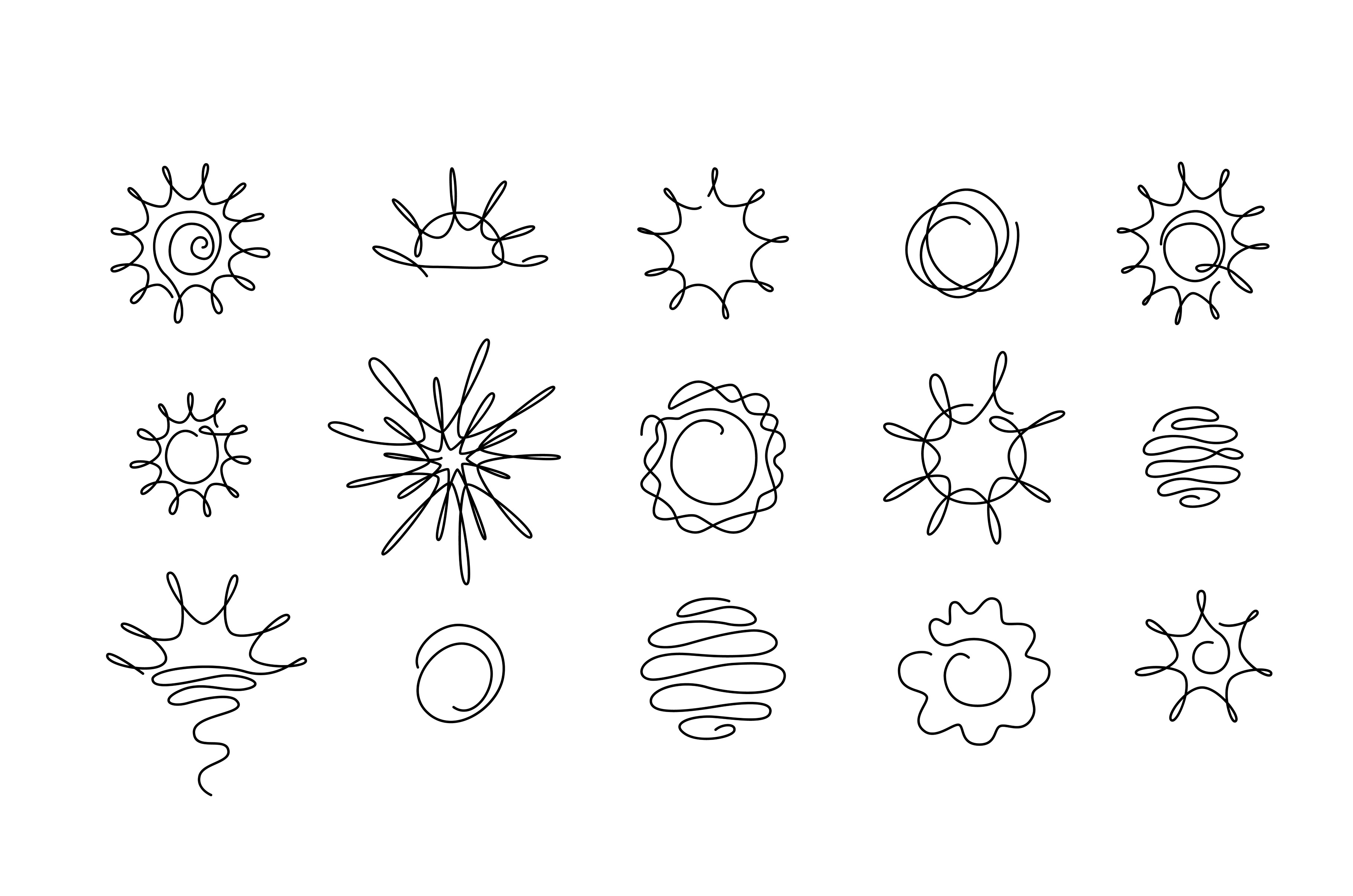 Sun continuous line art vector set, an Illustration by Zaie | Creative ...