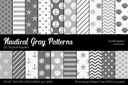 Nautical Gray Digital Papers, a Pattern Graphic by ZoollGraphics