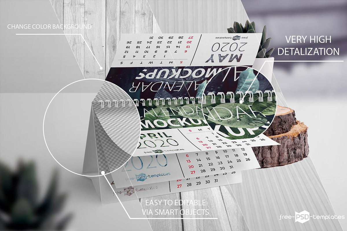 Calendar Mockup Set, a Mockup by Free-PSD-Templates