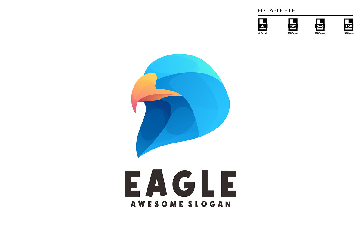 Eagle gradient logo, a Branding & Logo Template by LOGTURNAL | Creative ...