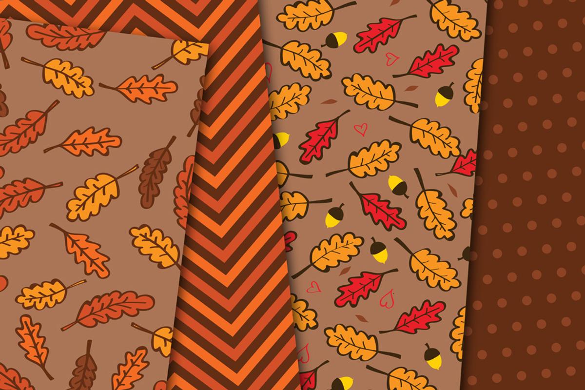 Brown Fall Foliage Backgrounds, a Pattern Graphic by All is full of Love