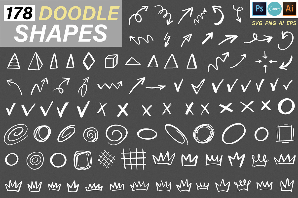 250 Scribble Doodle Shapes Atelier, an Object Illustration by ...