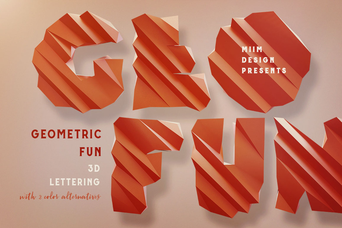 Geometric Fun - 3D Lettering, a Graphic by MIIM