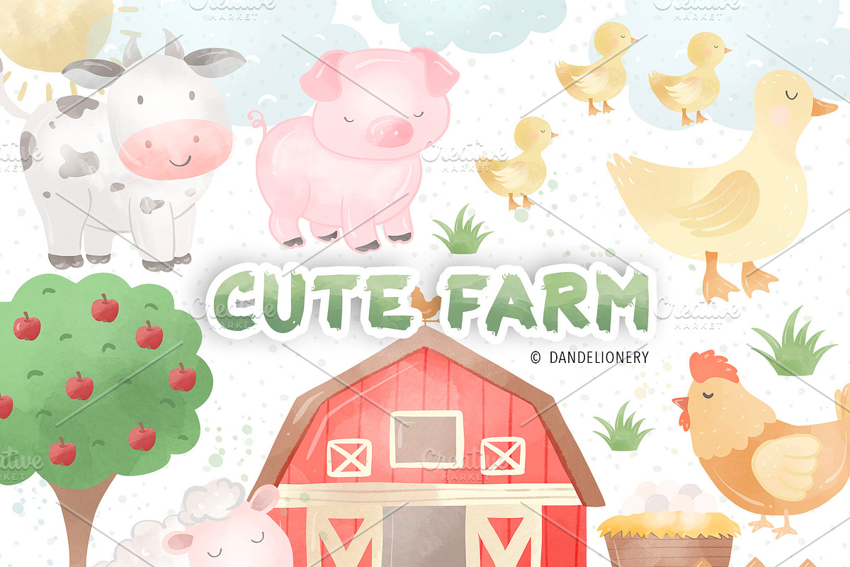 Cute Farm design, an Animal Illustration by designloverstudio