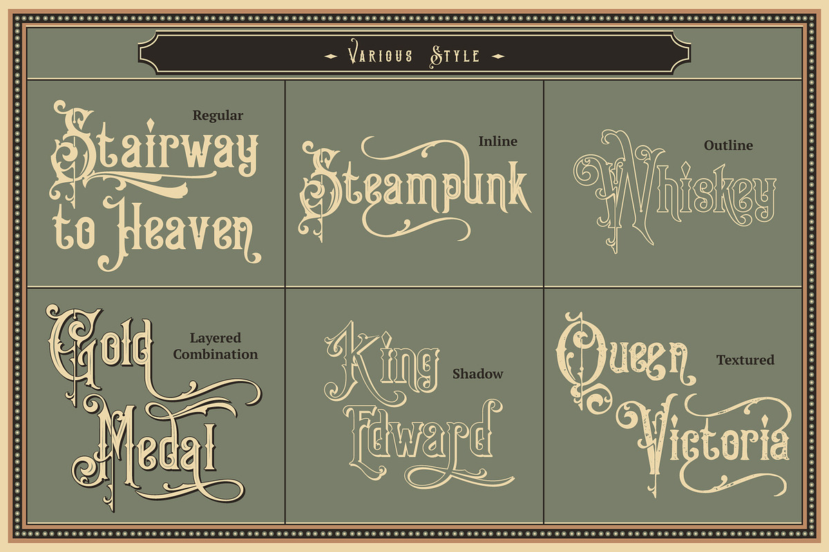 Victorian Fonts Collection, a Serif Font by Burntilldead