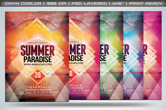Summer Paradise Flyer Template, a Flyer Template by angelicafx