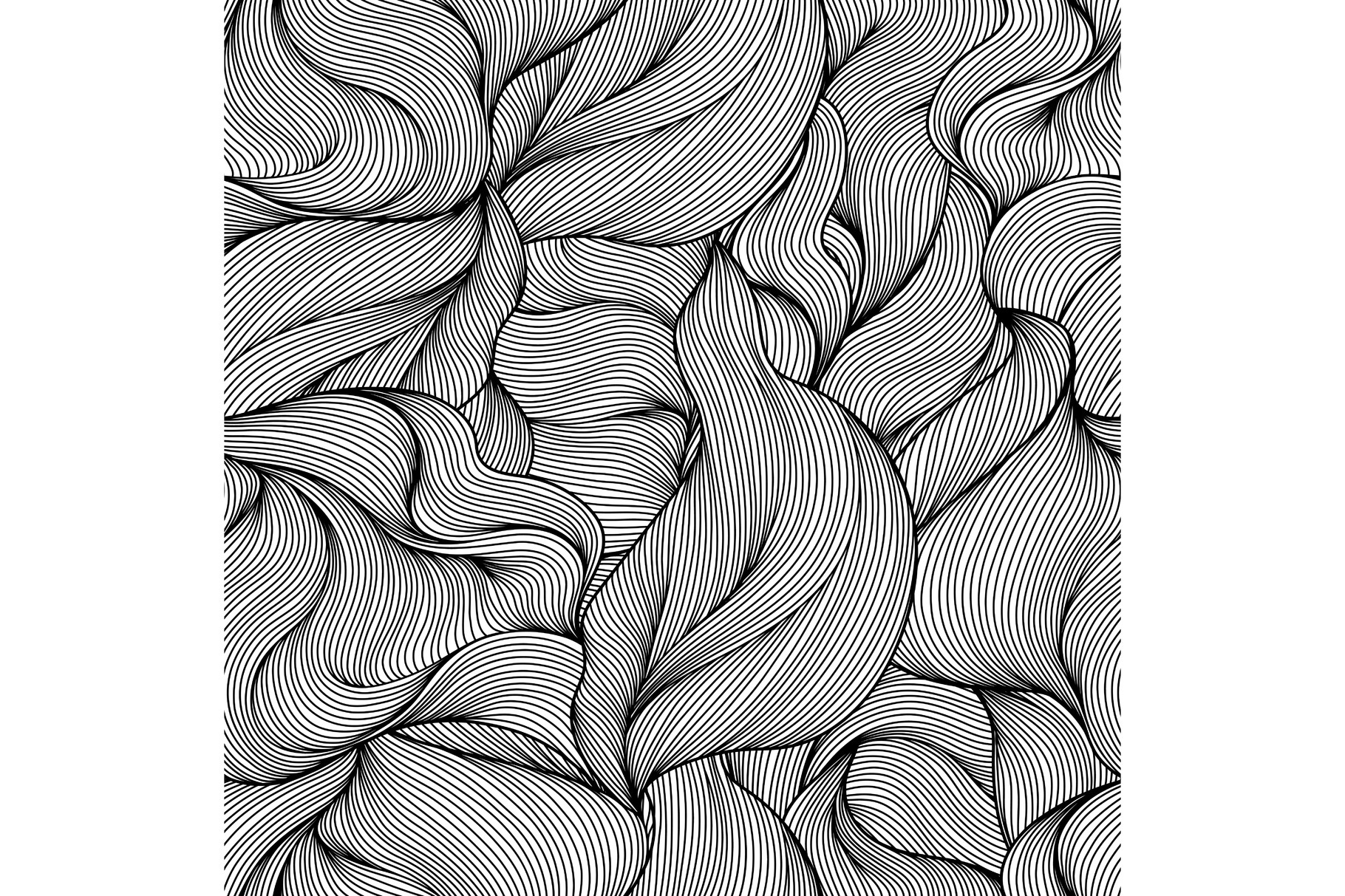 Seamless wave hair line pattern., a Pattern Graphic by incomible