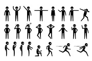 Basic Alien UFO Poses Postures, a Graphic by Leremy Stick Figures