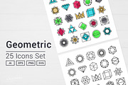 Geometric Icons Set, an Outline Icon by Krukowski Graphics