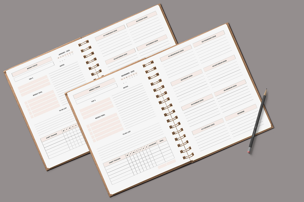Ultimate Planner Bundle Pack 2026-28, a Stationery Template by Design Zone
