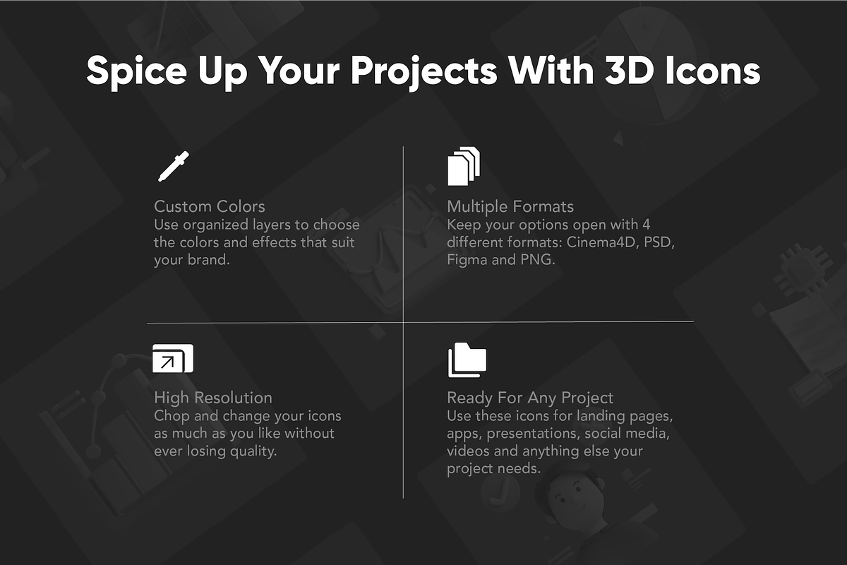 3D Business Analytics Icons, a 3D by Flat Icons