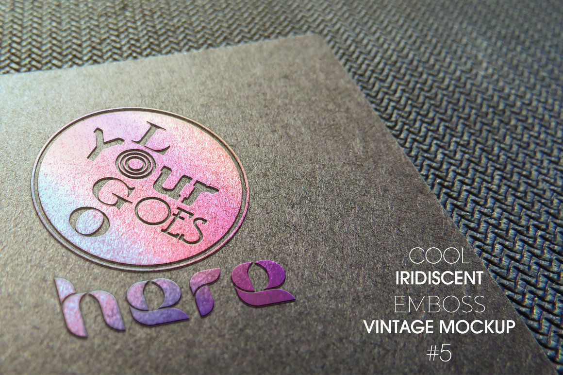 Iridescent Emboss Vintage Mockup, a Mockup by LuisFaus