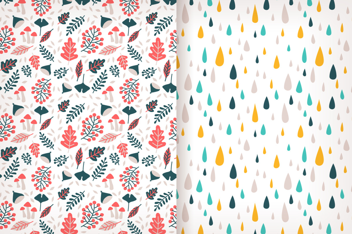 6 Autumn vector seamless patterns, a Pattern Graphic by Insalata Illustrata