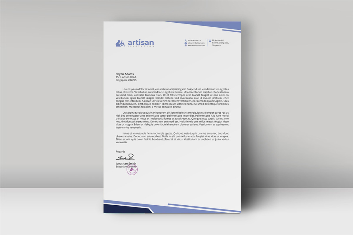 Letterhead Template, a Stationery Template by artisanHR | Creative Market