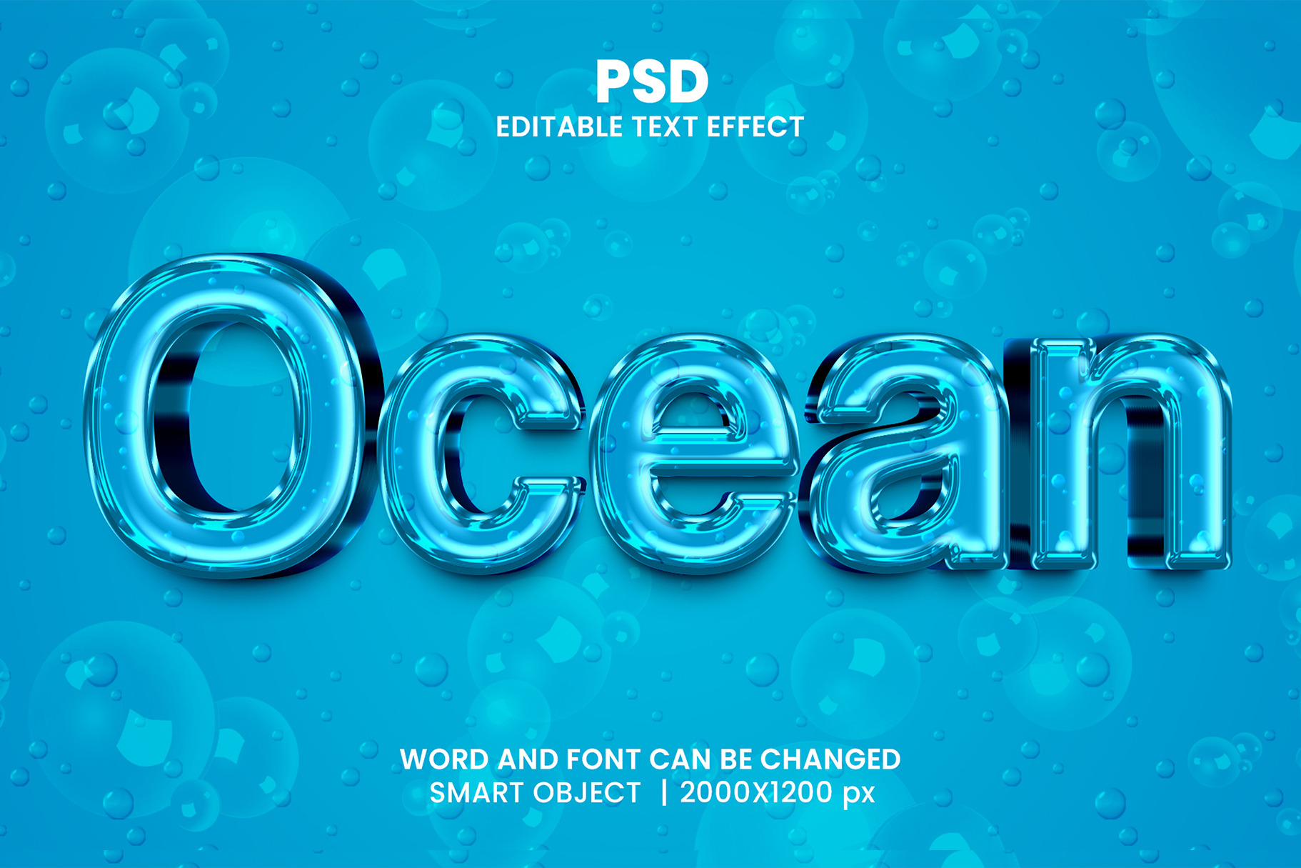 Ocean 3D Text Effect for photoshop, a Layer Style Add-On by bdrobin
