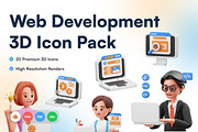 Web Development 3D Illustration | 3D Characters & People ~ Creative Market