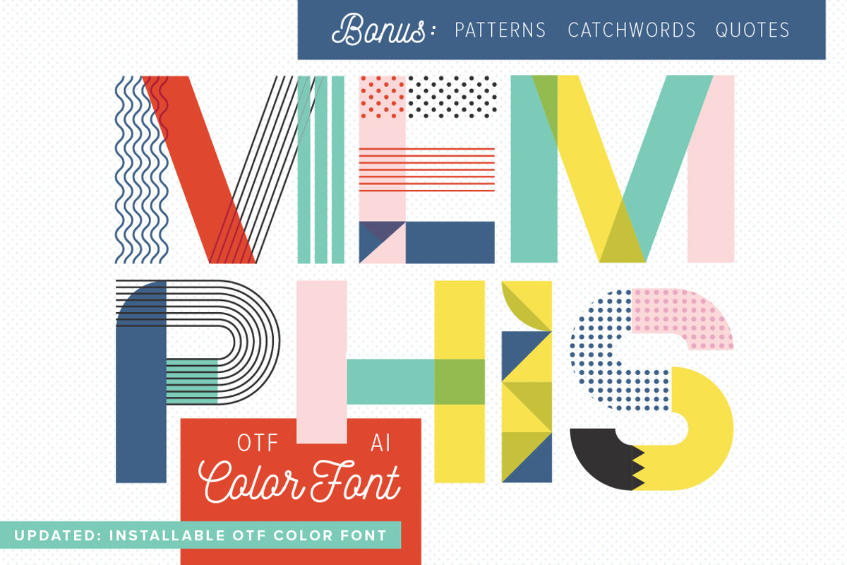 MEMPHIS Type Collection, a Sans Serif Font by Anugraha Design