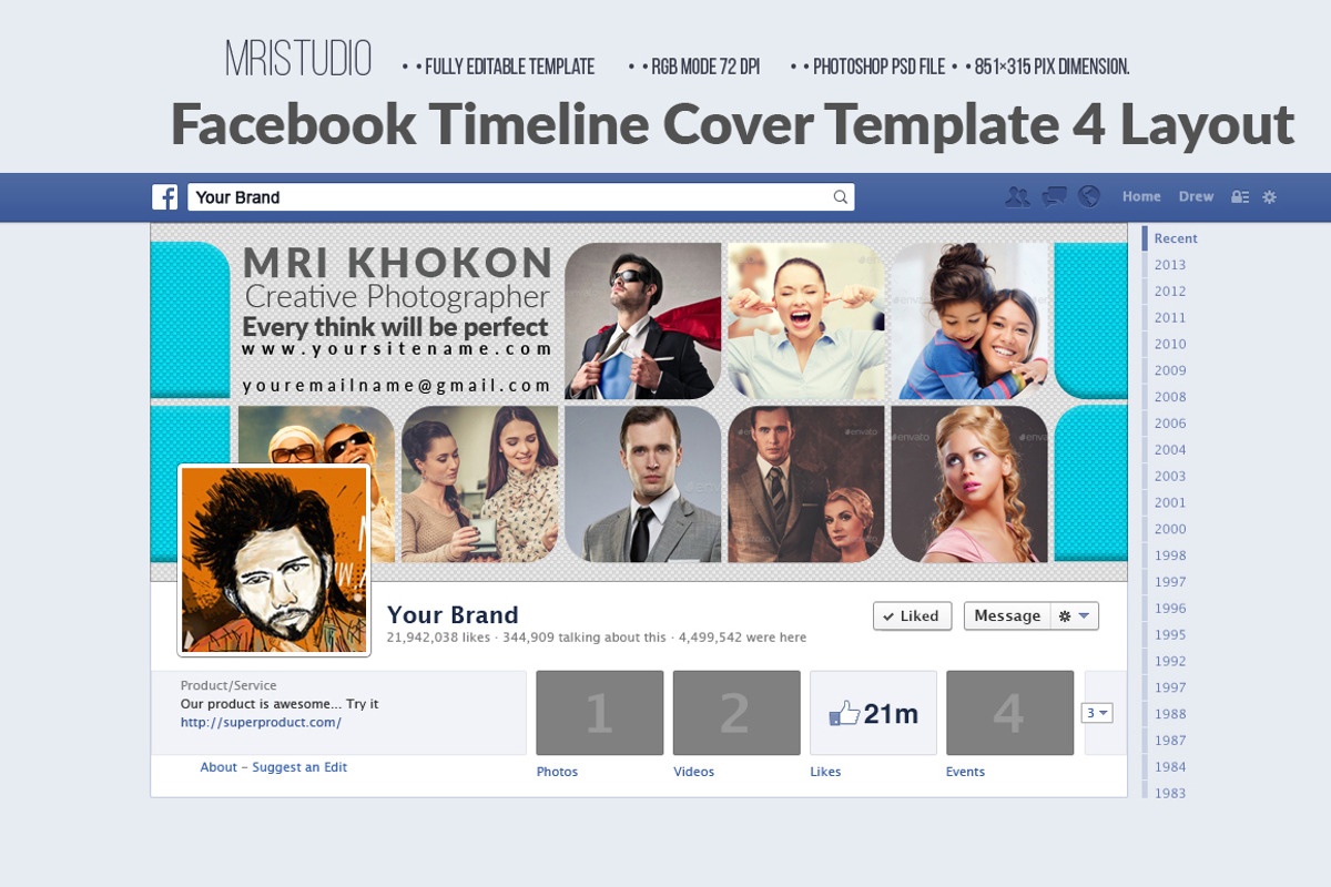 Facebook Timelines Psd, a Websites & App Template by MRI STUDIO
