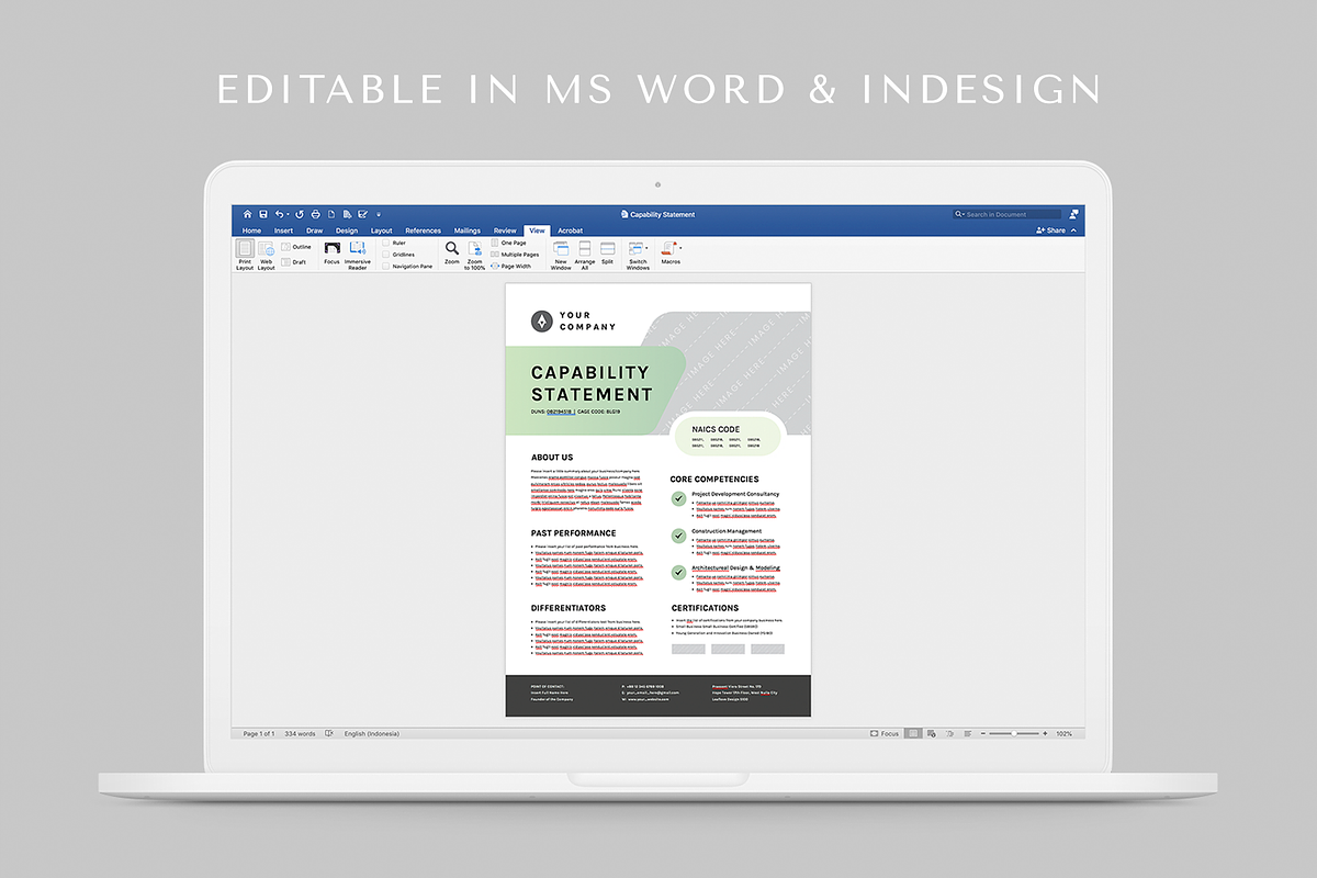 Business Capability Statement, a Flyer Template by Leaflove
