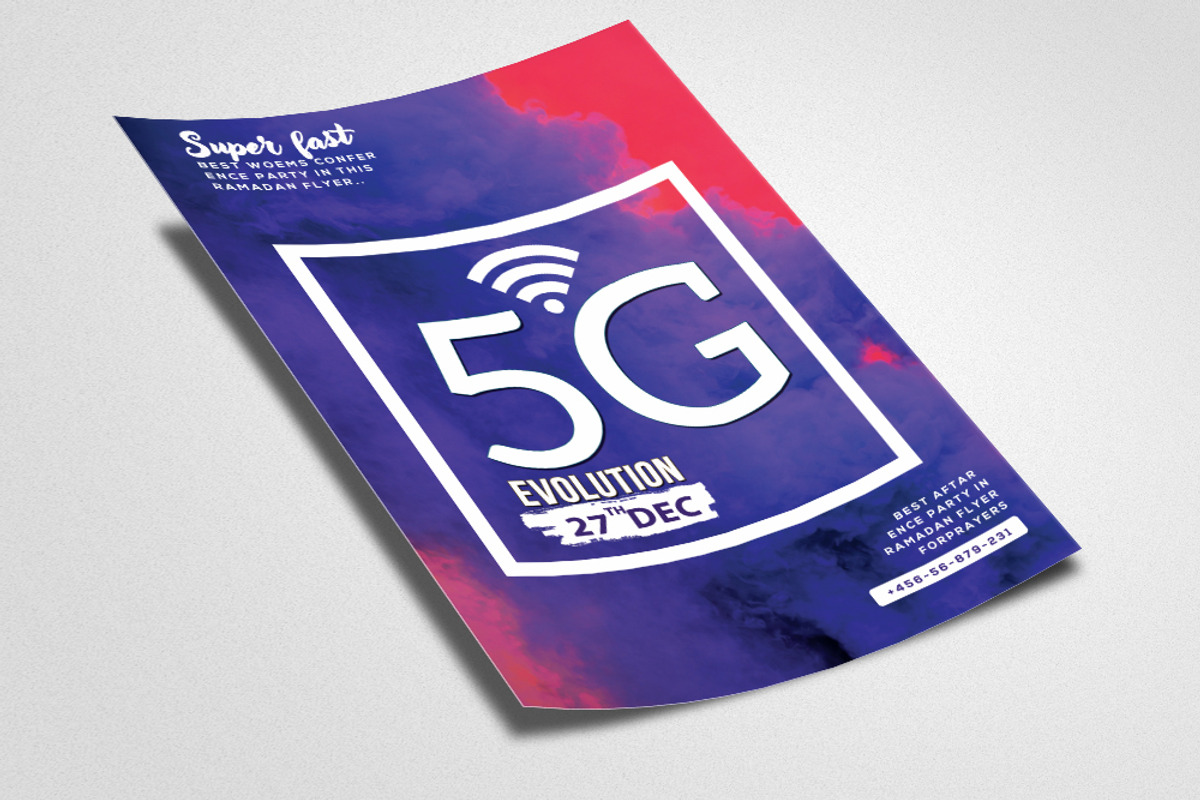 5G Is Fastest Wifi Flyer Templates, a Flyer Template by Design Up