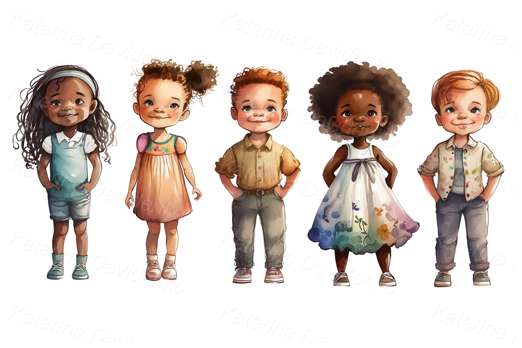 Isolated cartoon little children PNG, a Person Illustration by Bubert Art