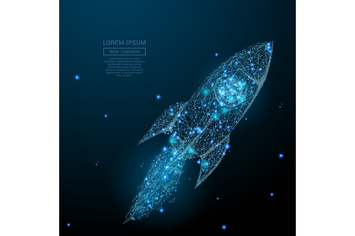 rocket low poly blue, a Technology Illustration by ANTTONIART