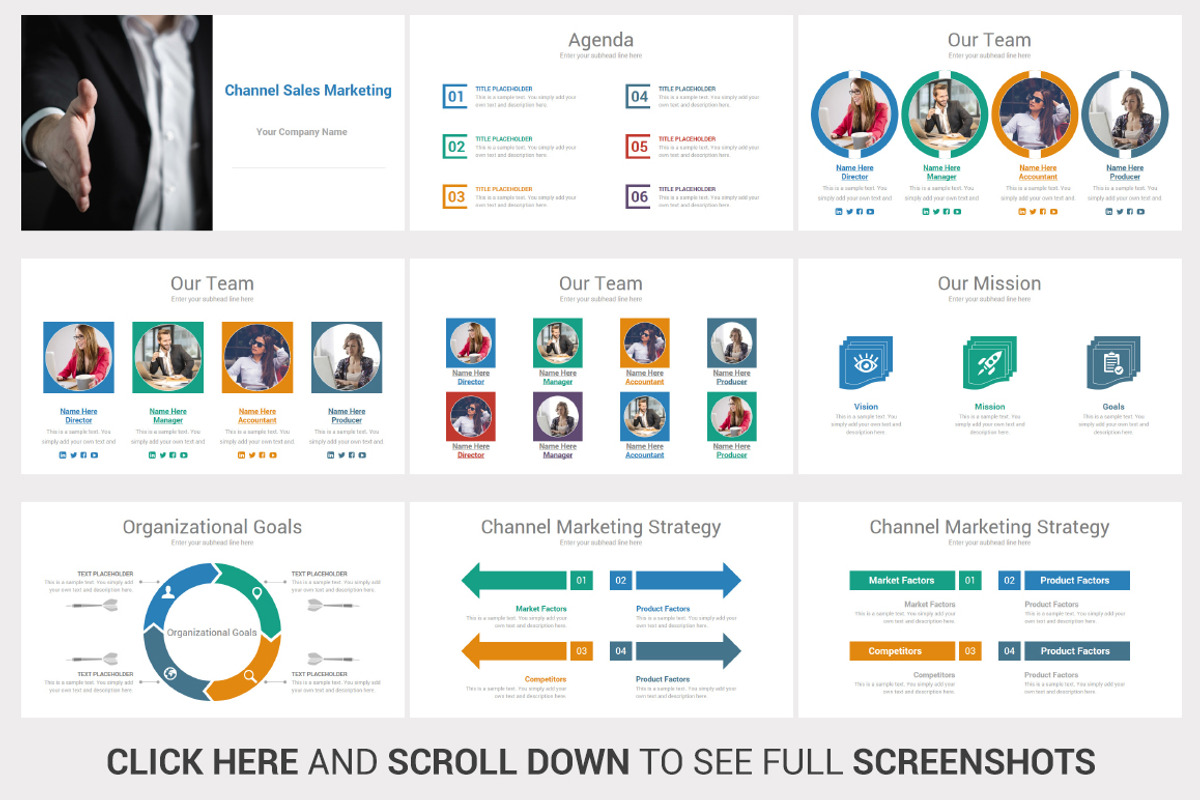 Channel Sales Marketing PowerPoint T, a Presentation Template by OceanArt